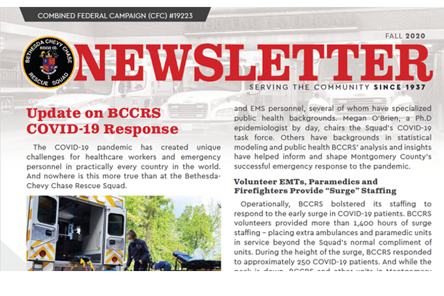 BCCRS Fall Newsletter is Available - Bethesda-Chevy Chase Rescue Squad